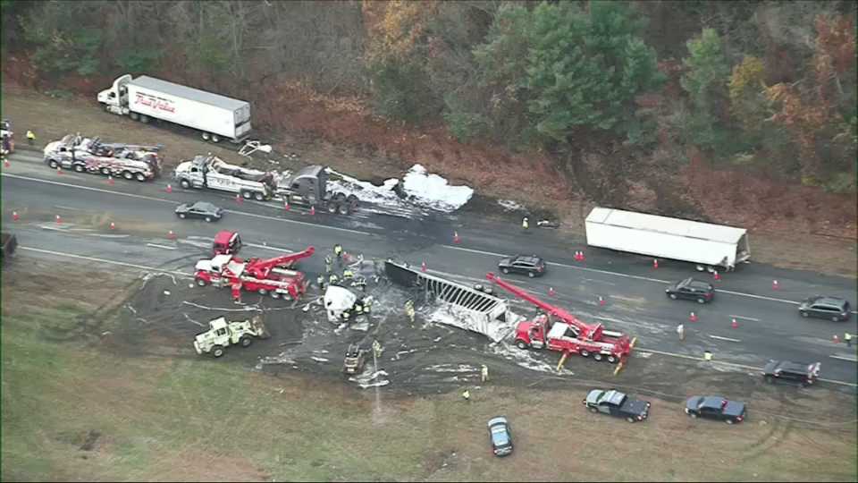 ‘It Looked Horrible’: 3 Injured In Fiery Tractor-Trailer Crash on I-495 – NBC Boston