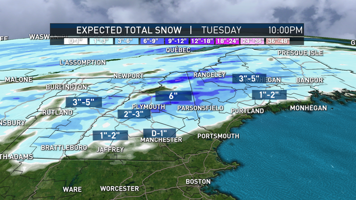 Rain to the South, Snow Up North This Afternoon – NBC Boston