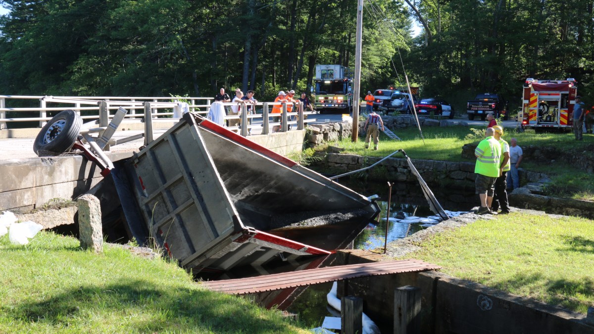 Police Respond to Dump Truck Crash Into Pond – NBC Boston