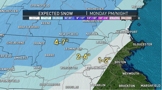 Parts of New England to See Snow Monday – NBC Boston
