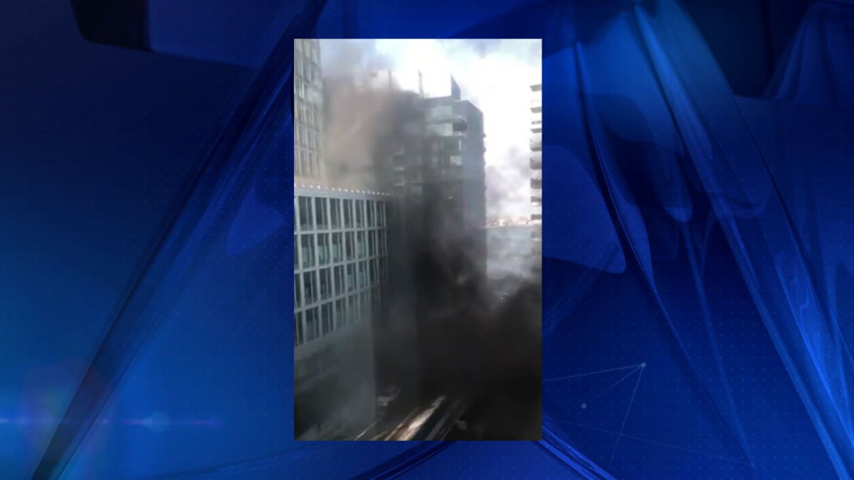 Thick Smoke Billows Over Boston’s Seaport From Construction Site Fire ...