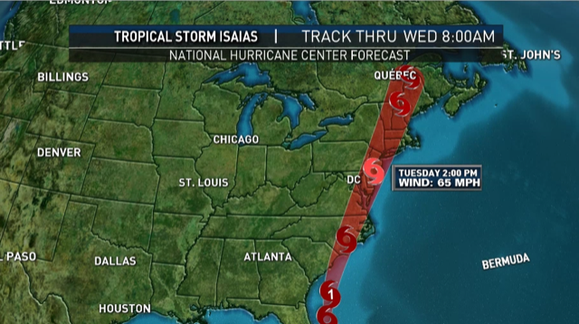 Tropical Storm Warnings Expanded to Mass., RI as Isaias Heads Toward ...