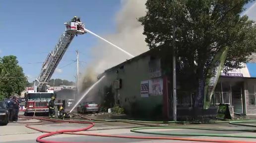 Firefighters Battle 3 Alarm Blaze In Worcester Nbc Boston