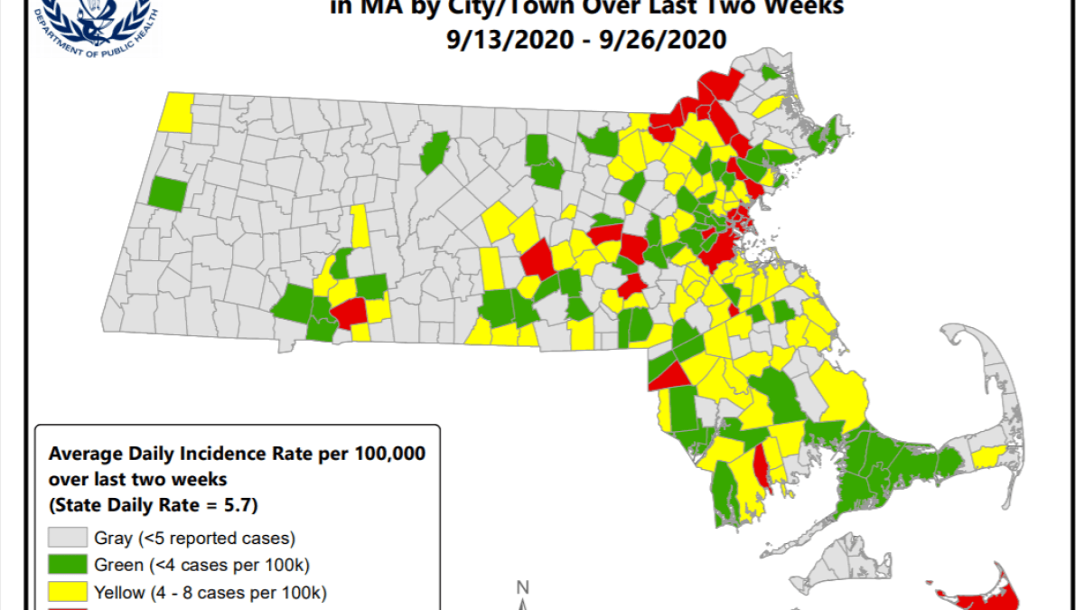 Mass. COVID-19 Risk Map: Boston Joins Red Cities and Towns – NBC Boston