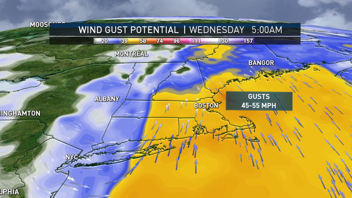 Heavy Rain, Strong Winds in Store Tuesday Night Into Wednesday – NBC Boston