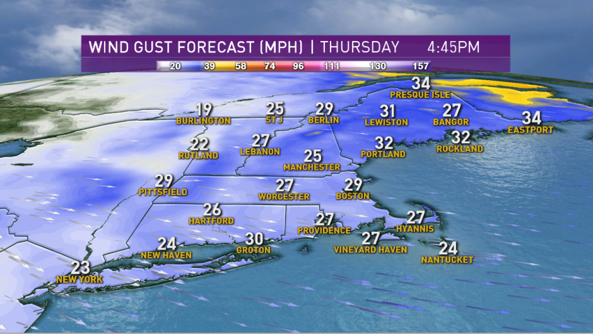 Storm Moves Out, But Strong Winds Continue Thursday – NBC Boston