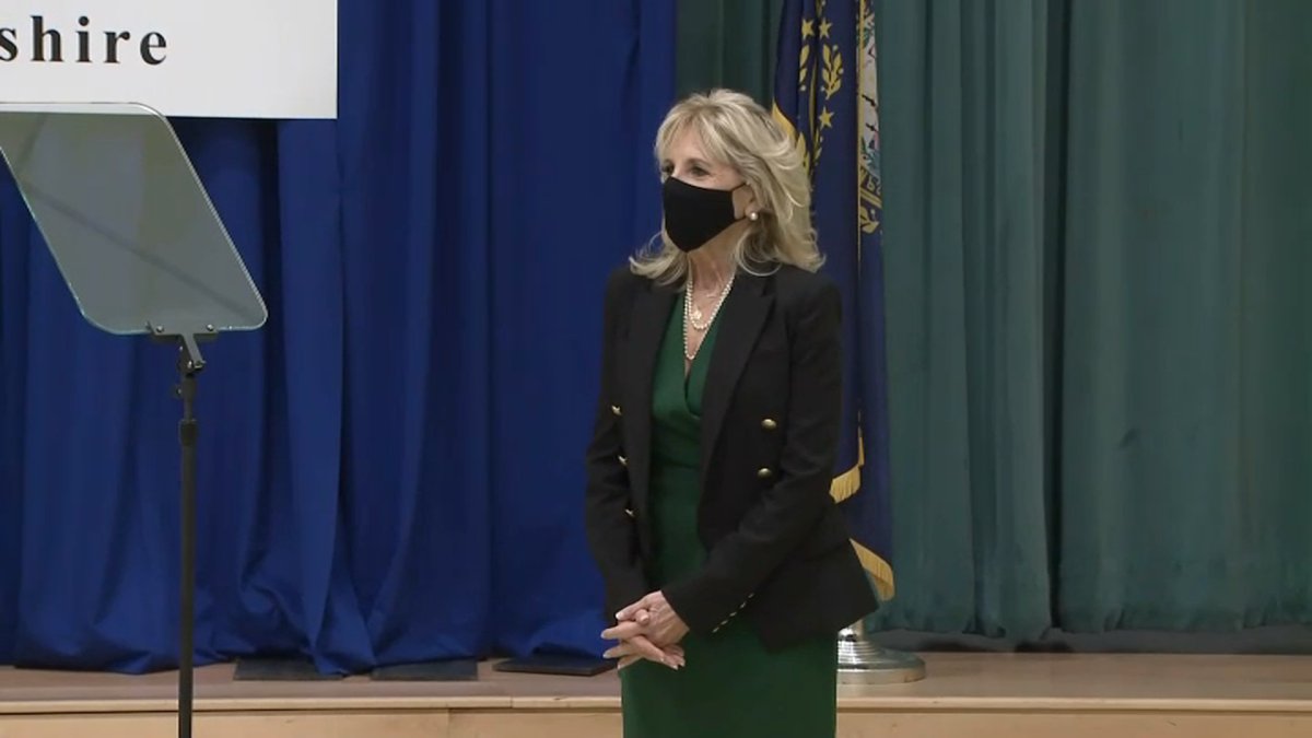 Jill Biden in NH: First Lady Speaks at Christa McAuliffe School in ...