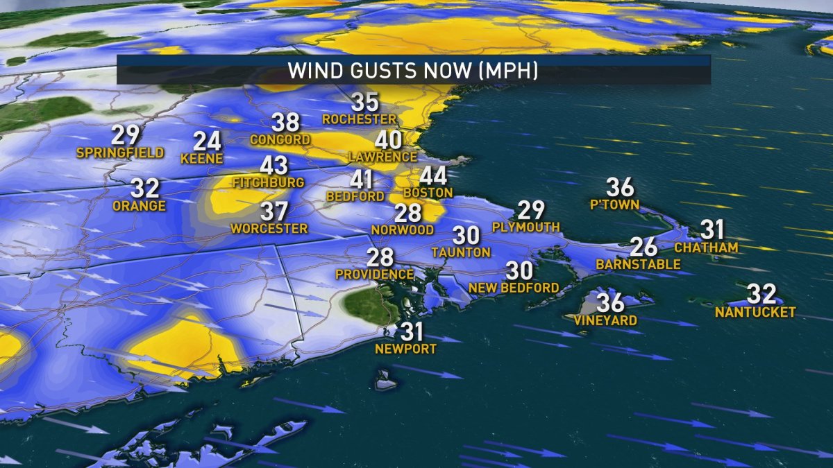 MA, New England Wind Speed, Gusts Not Done Yet – NBC Boston
