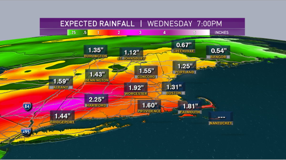 Intermittent Rain, Thunder Expected Through Wednesday – NBC Boston