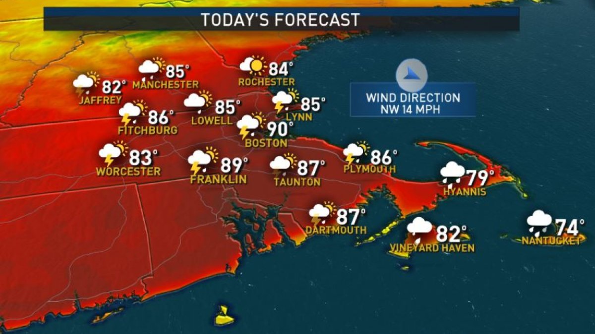 MA Forecast: 90 Degrees, Then Thunderstorms – NBC Boston