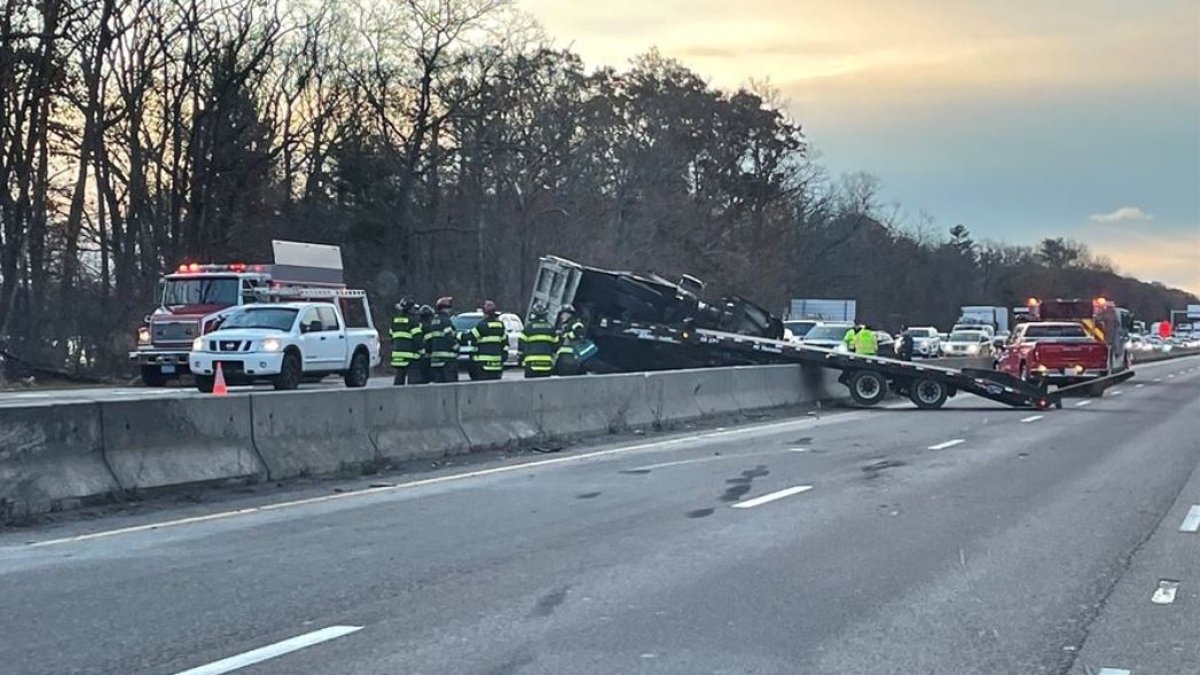 Route 24 in Avon Partially Shut Down for Dump Truck Rollover – NBC Boston