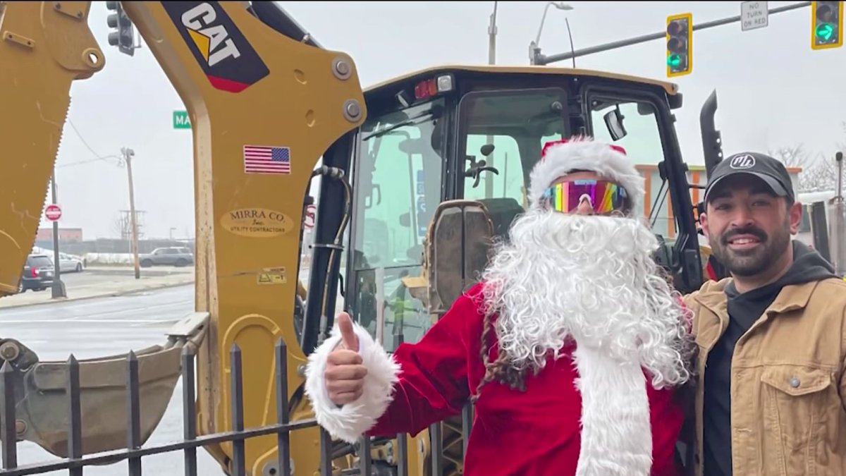Santa Spreads Cheer in Backhoe – NBC Boston