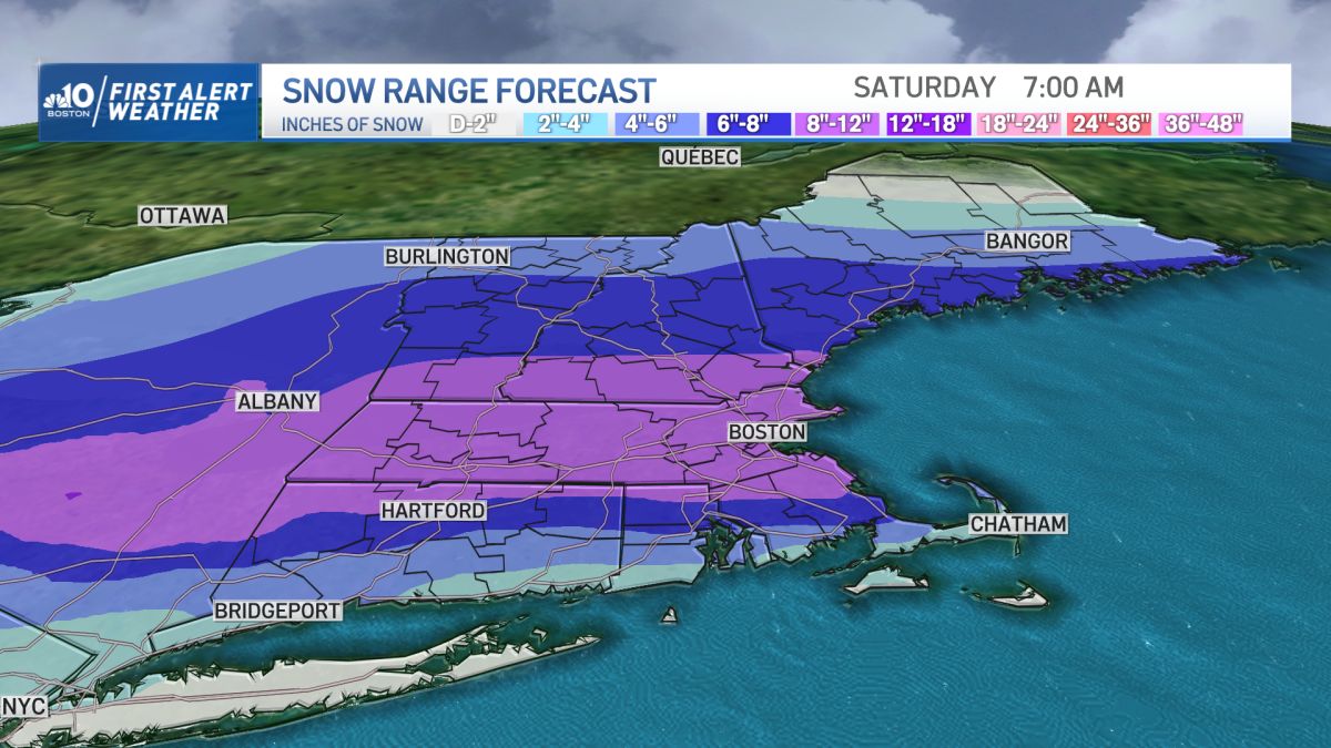 How Much Will it Snow Friday in Massachusetts and New England? – NBC Boston
