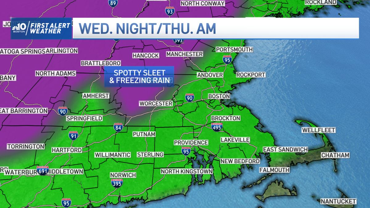 Rain, Wintry Mix Moves in Wednesday Night Into Thursday – NBC Boston