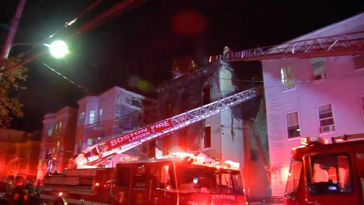 Flames Tear Through Dorchester Triple Decker; 1 Firefighter Injured ...
