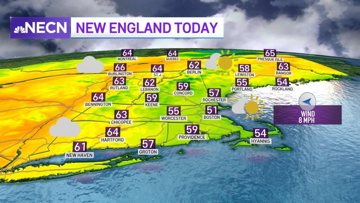Boston Forecast: Showers Wednesday, Warmer Thursday – NBC Boston
