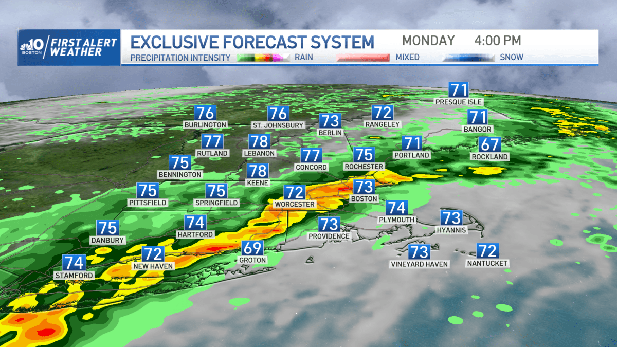 Boston Weather Radar: Showers, Downpours and Embedded Thunder Monday ...