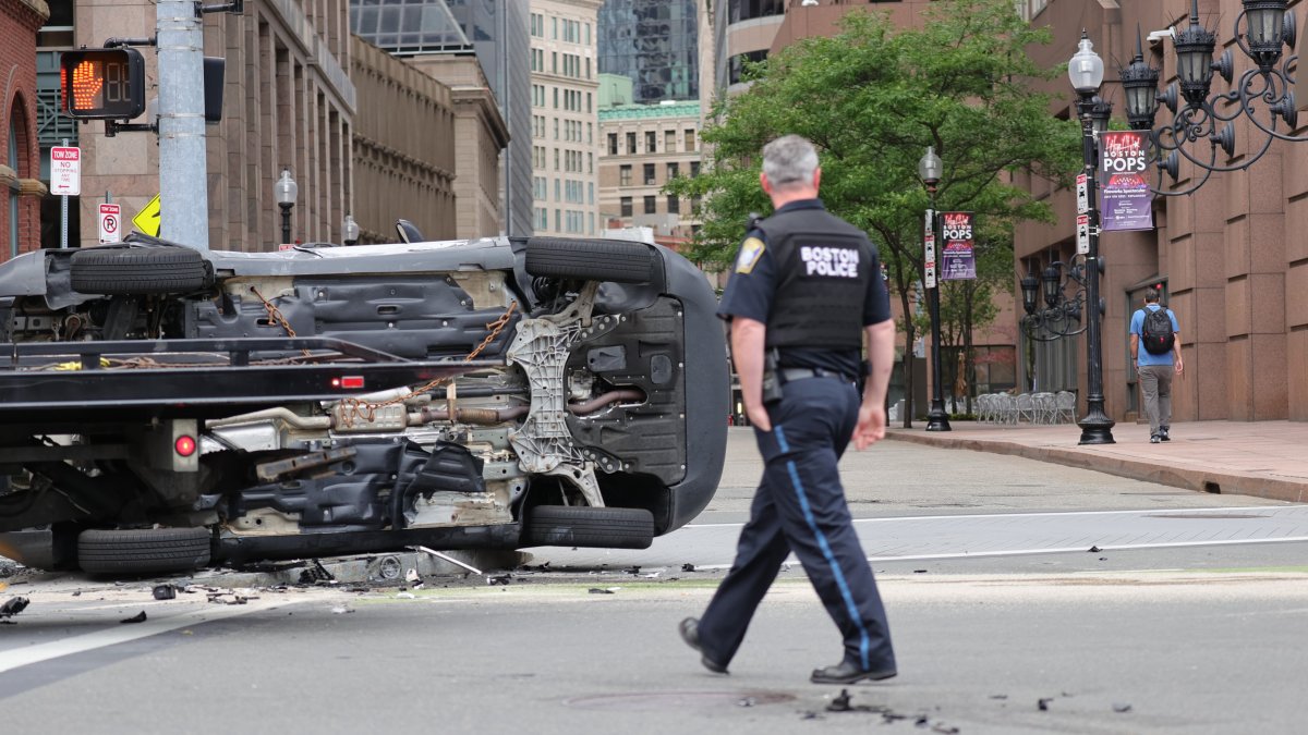 Rollover Crash in Boston’s Financial District Sends 1 to Hospital – NBC ...