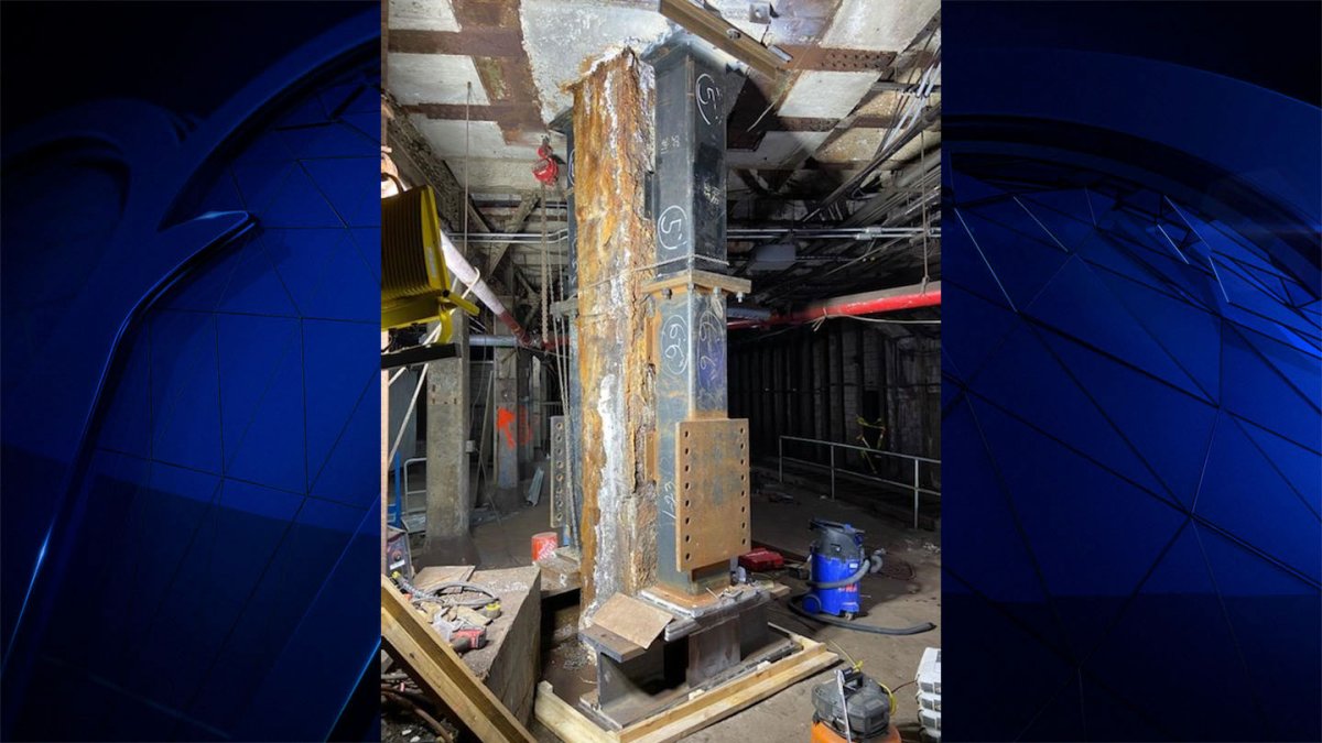IMAGE: MBTA Deteriorated Support Column – NBC Boston