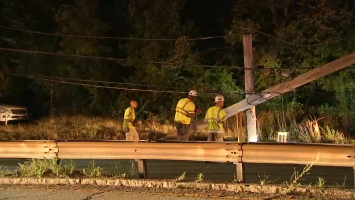 Traffic in Revere, Mass. — Power Pole Knocked Down – NBC Boston