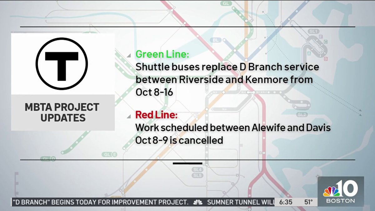 Green Line D Branch Shuts Down for Repairs – NBC Boston