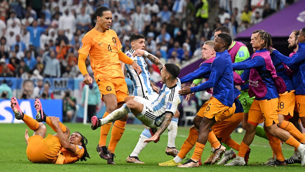 Leandro Paredes Kick Brings Dutch Players Off the Bench – NBC Boston