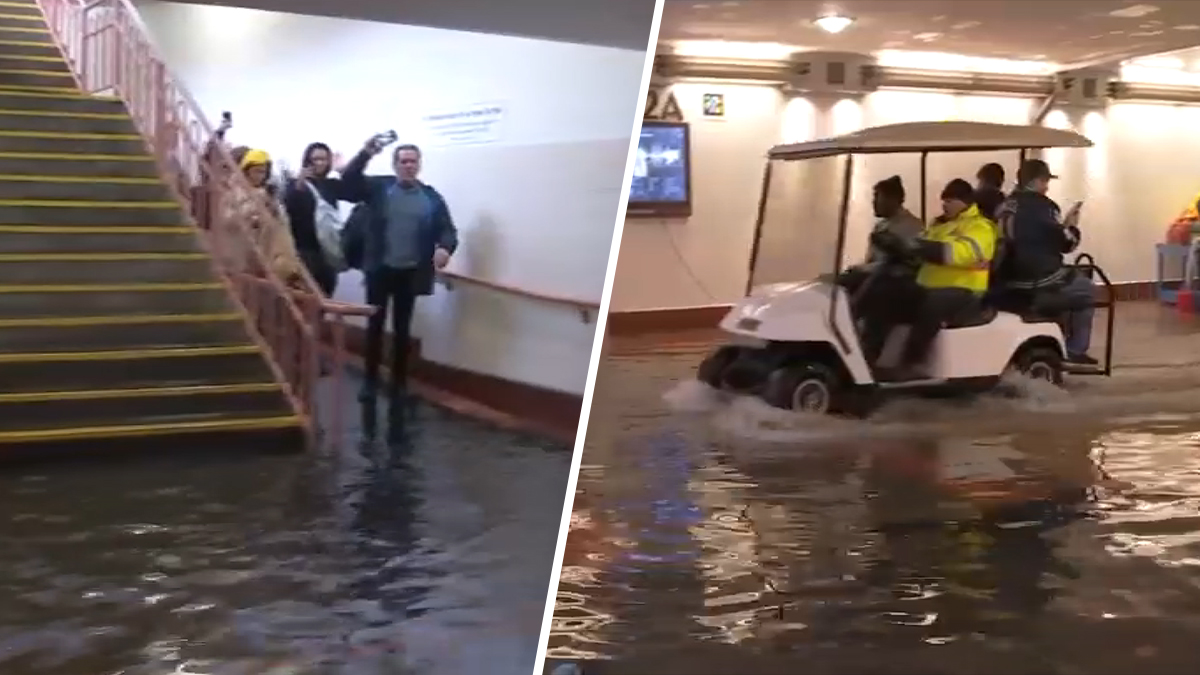 Riders Forced Onto Golf Carts as Heavy Rain Floods Portion of Los ...