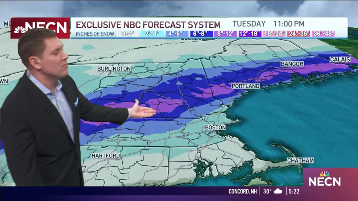 Forecast: Winter Storm Moves Into New England – NBC Boston