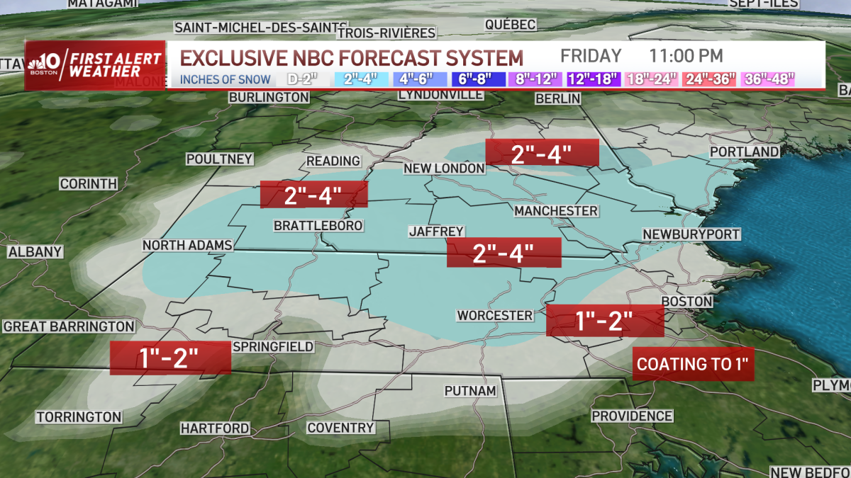 Boston Snow Today: Snowfall Totals, Radar and More – NBC Boston