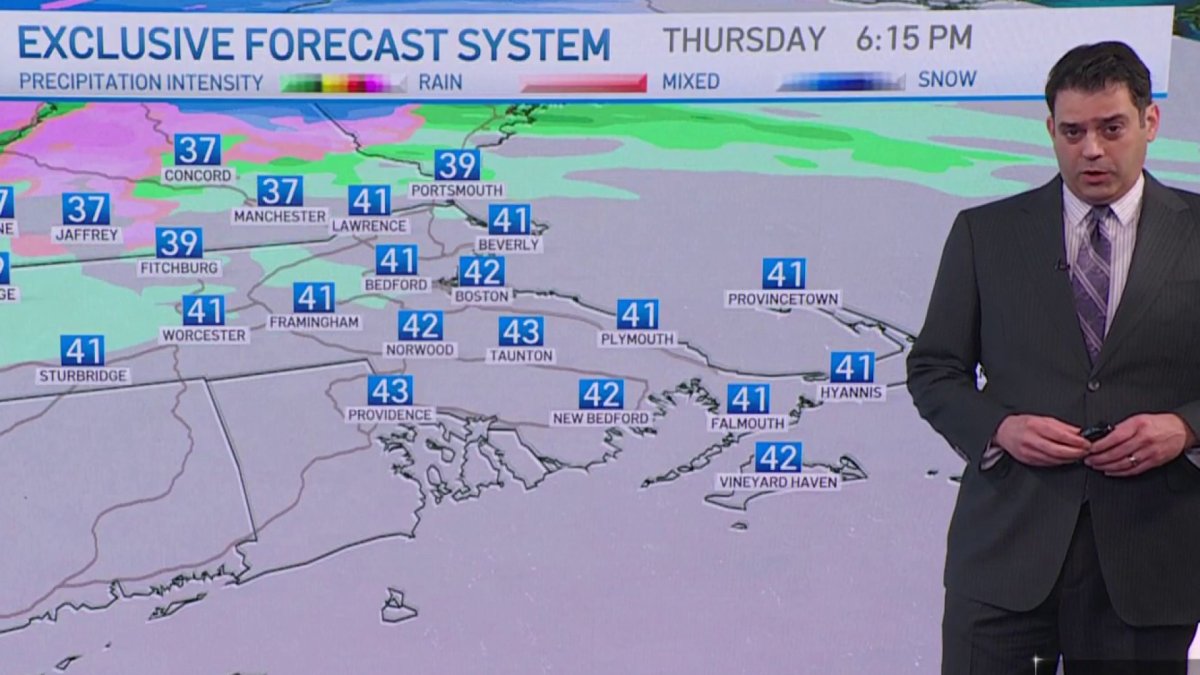 Rain Showers, Wet Snow Heading in Thursday – NBC Boston