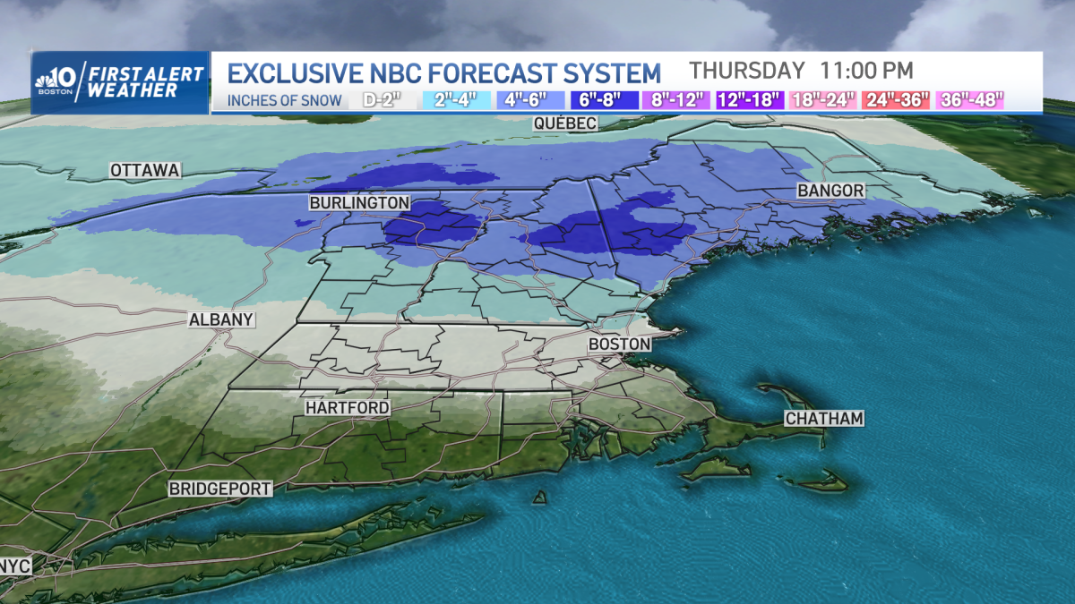 Thursday Snow Storm: How Much Snow Are We Getting? – NBC Boston