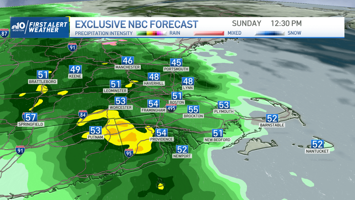 Boston Forecast: Chilly Sunday as Rain Moves Through New England – NBC ...