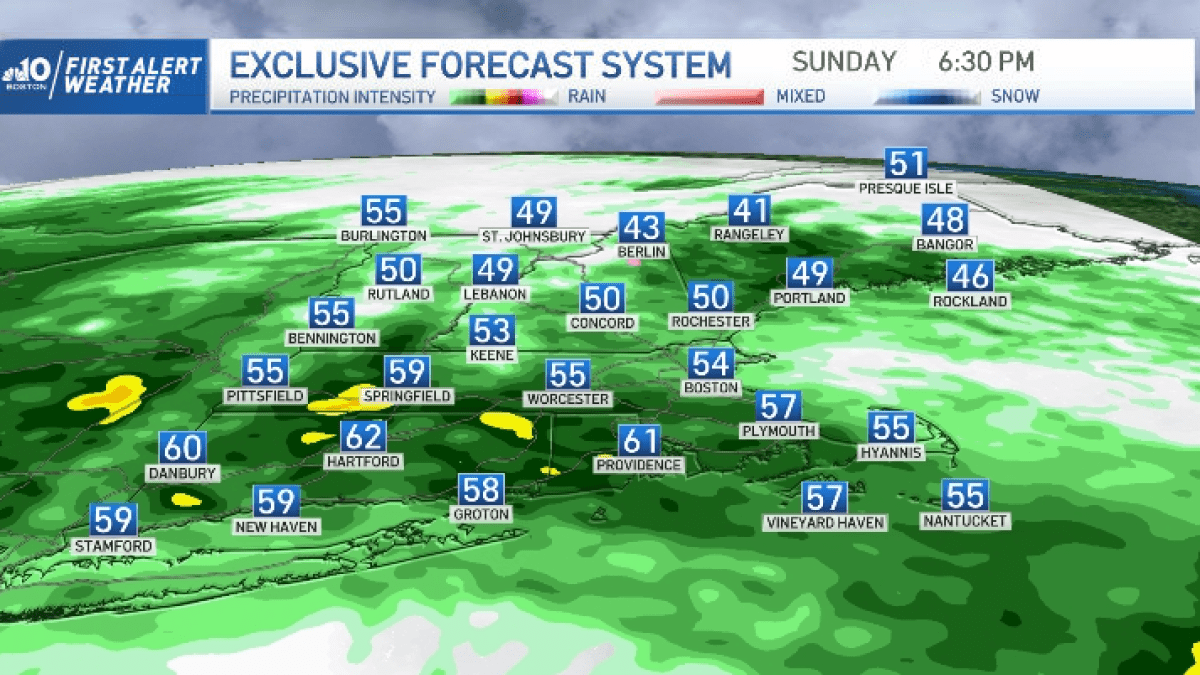 Boston MA Weather Radar: Heavy Rain Sunday – NBC Boston
