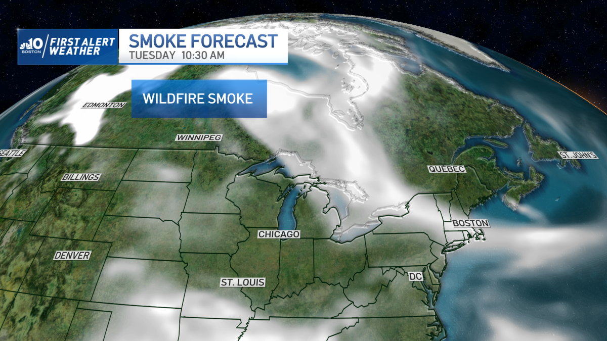 Pollen, Wildfire Smoke in Boston, MA Forecast for Tuesday – NBC Boston