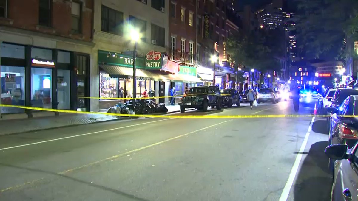 Bullet hole in Modern Pastry window after Boston shooting – NBC Boston