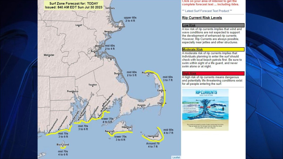 Strong rip current warning in the New England coast – NBC Boston