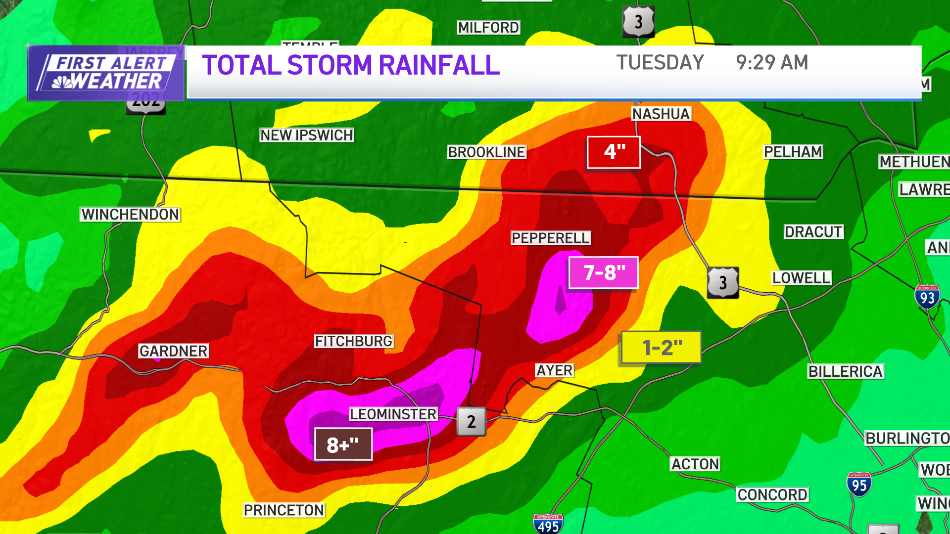 Flooding in Massachusetts today: More rain tomorrow – NBC Boston