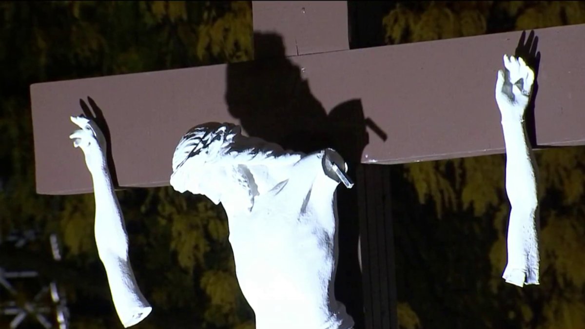 Arms broken off statue outside Boston Catholic church – NBC Boston