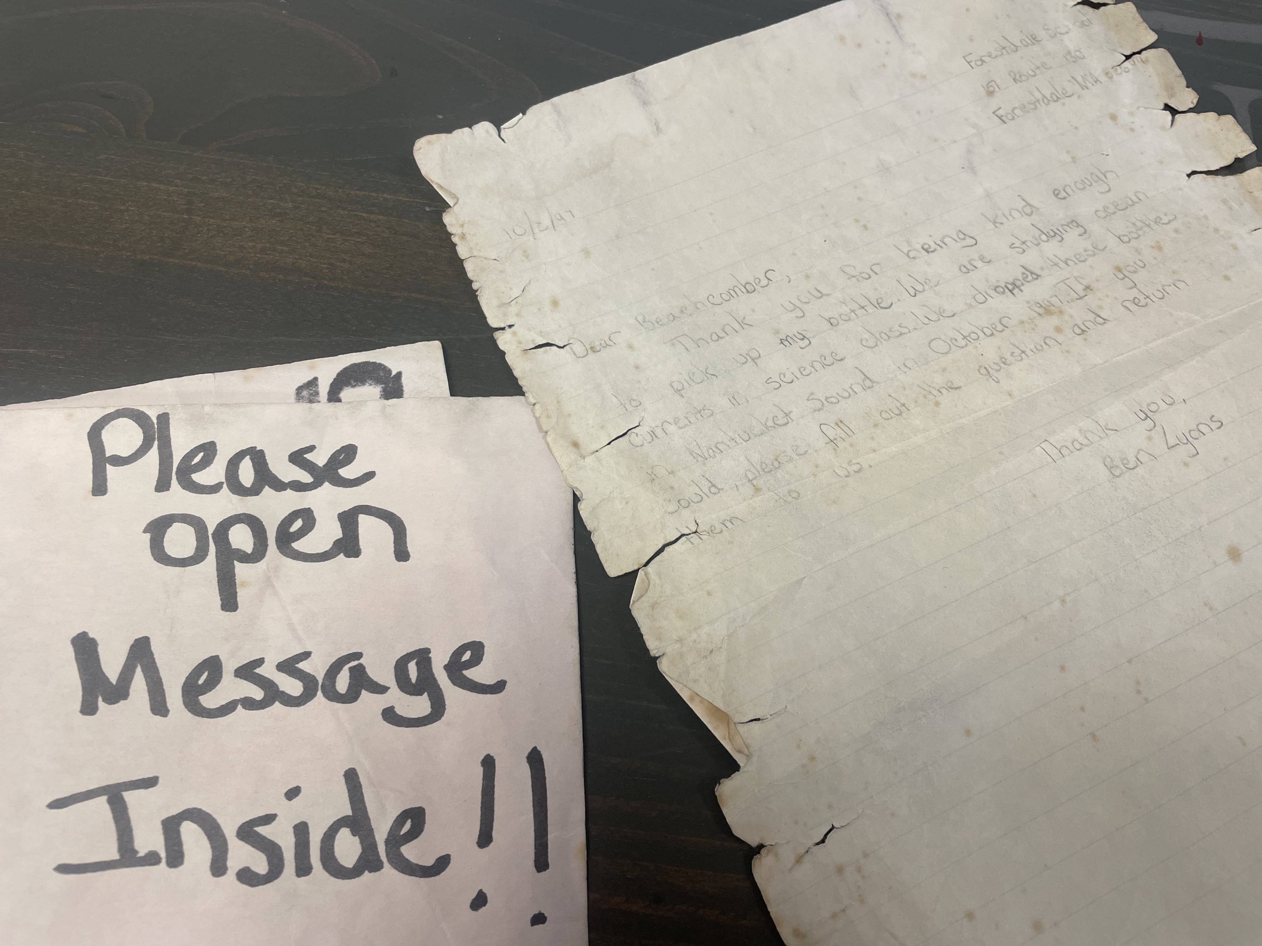 Message in a bottle written by Mass. student found in France 26 years ...