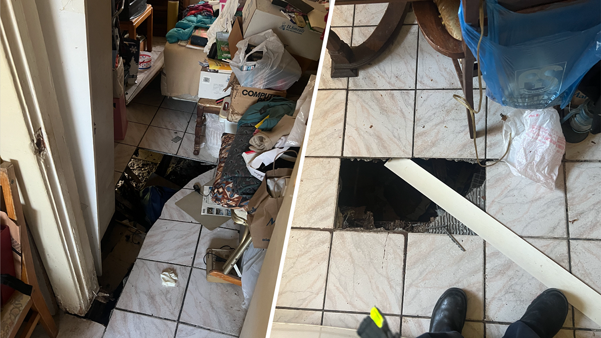 Elderly woman rescued after falling in hole that formed in Little ...