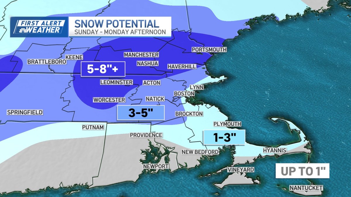 Snow storm Monday in Boston: How much will it snow in Mass., NH? – NBC ...