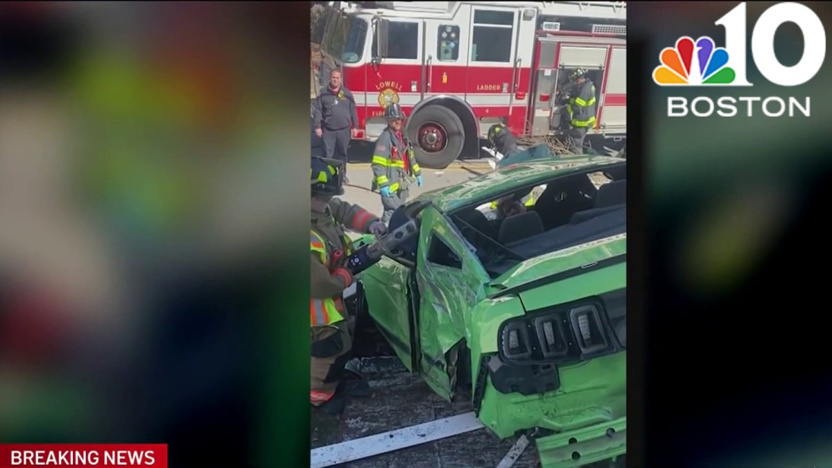 Driver hospitalized after crash into pole at Dracut/Lowell line – NBC Boston