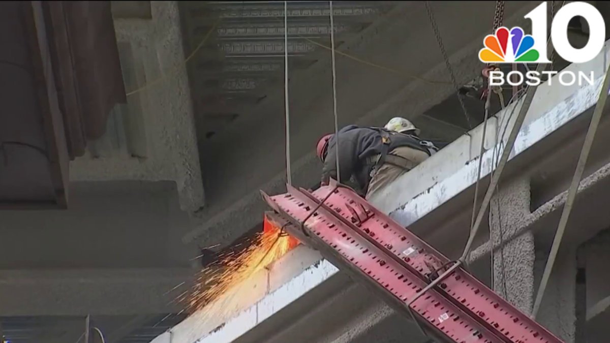 After a steel beam fell 20 stories at a construction site in Boston, a ...