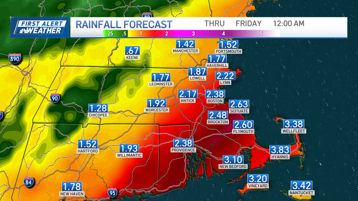 Boston, MA weather rounds of rain to bring flooding – NBC Boston