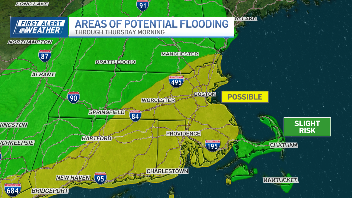 Boston, MA weather heavy rain Wed. night, flooding possible – NBC Boston