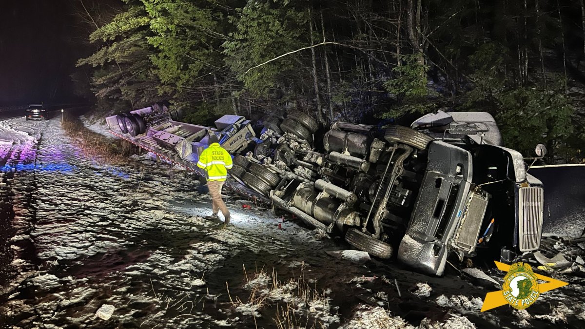 2 trucks roll over on highway in NH, where dozens of crashes have been ...