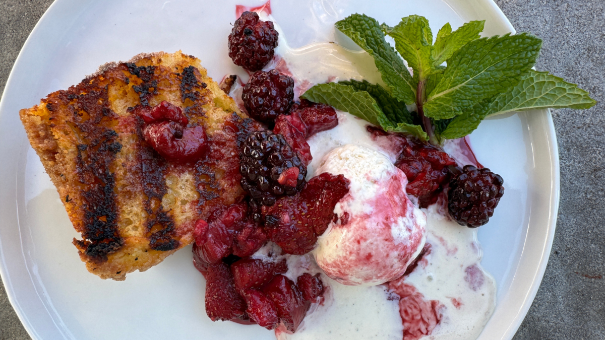 Grilled Pound Cake with Roasted Berries in Wine a la Mode – NBC Boston