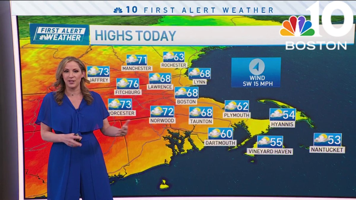 Weather forecast: Highs near 70 degrees – NBC Boston