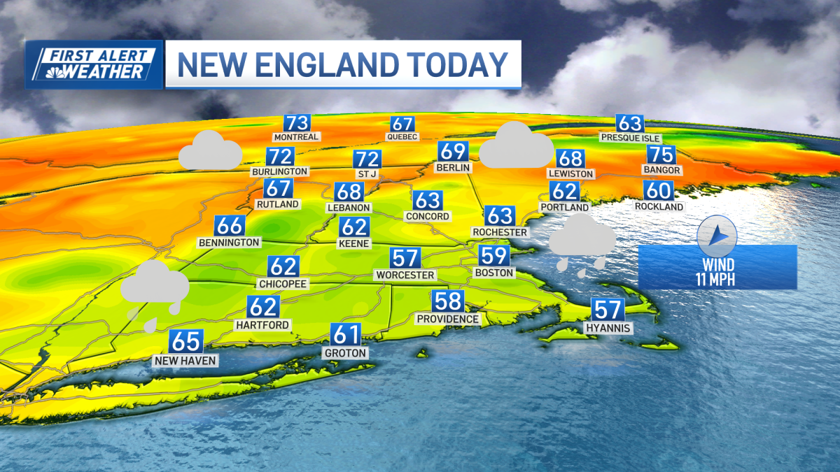 Boston weather: cool temperatures, scattered rain – NBC Boston