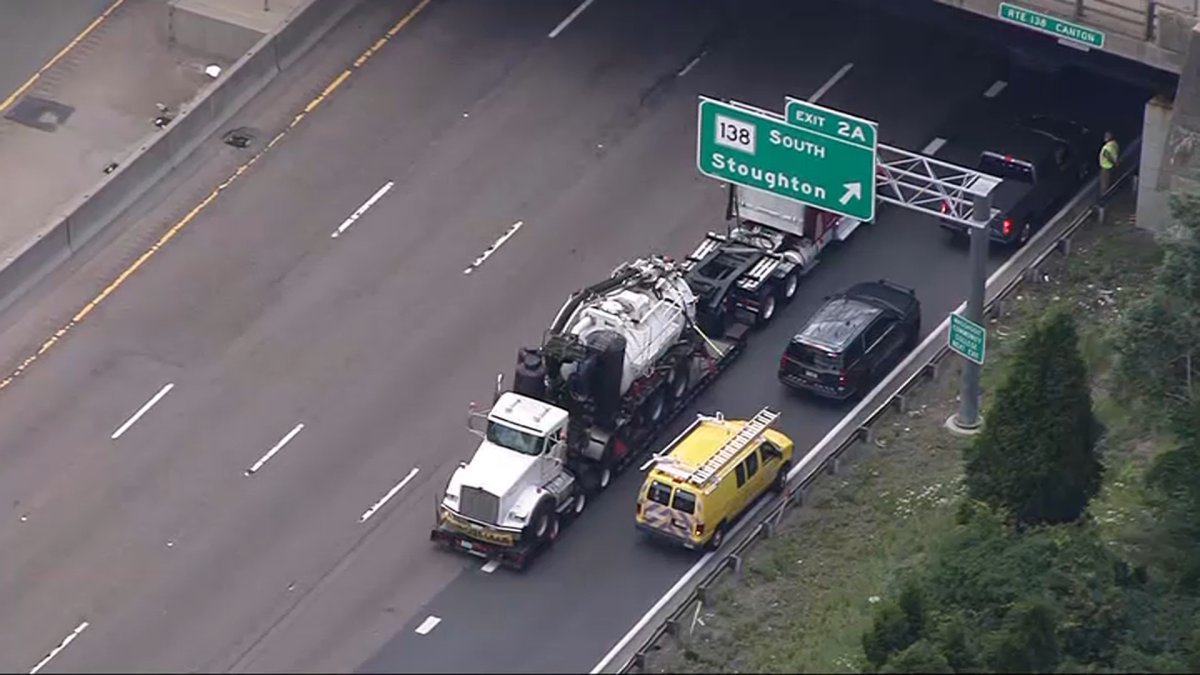 Truck hits bridge over I-93 in Canton, MA – NBC Boston